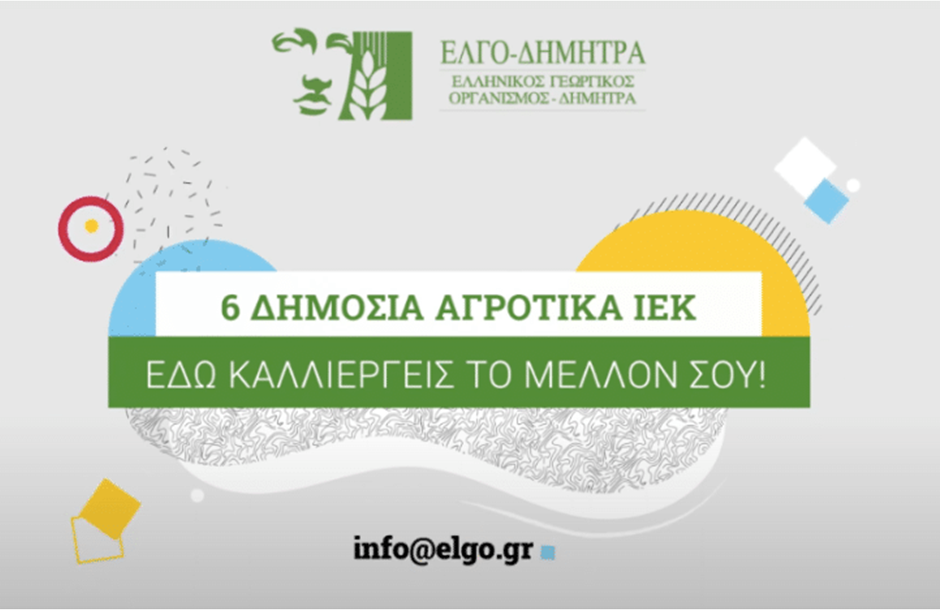 Μέχρι 15 Σεπτεμβρίου οι εγγραφές στα αγροτικά ΙΕΚ του ΕΛΓΟ Δήμητρα